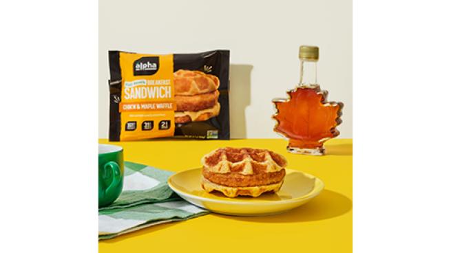 Alpha Foods Chik’n & Maple Waffle Breakfast Sandwich | Progressive Grocer Alpha Foods Chik’n & Maple Waffle Breakfast Sandwich | Progressive Grocer